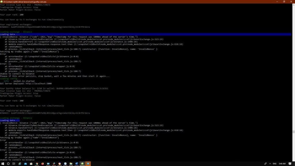 Fix Timestamp for this request error - Gunbot | GunBot Shop